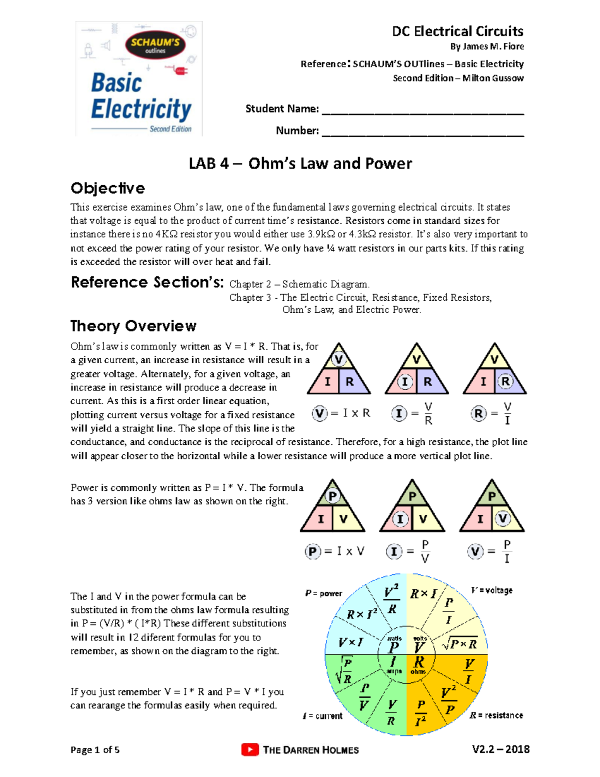 2018 DC Circuits Lab 4: Law and Power Analysis - Studocu