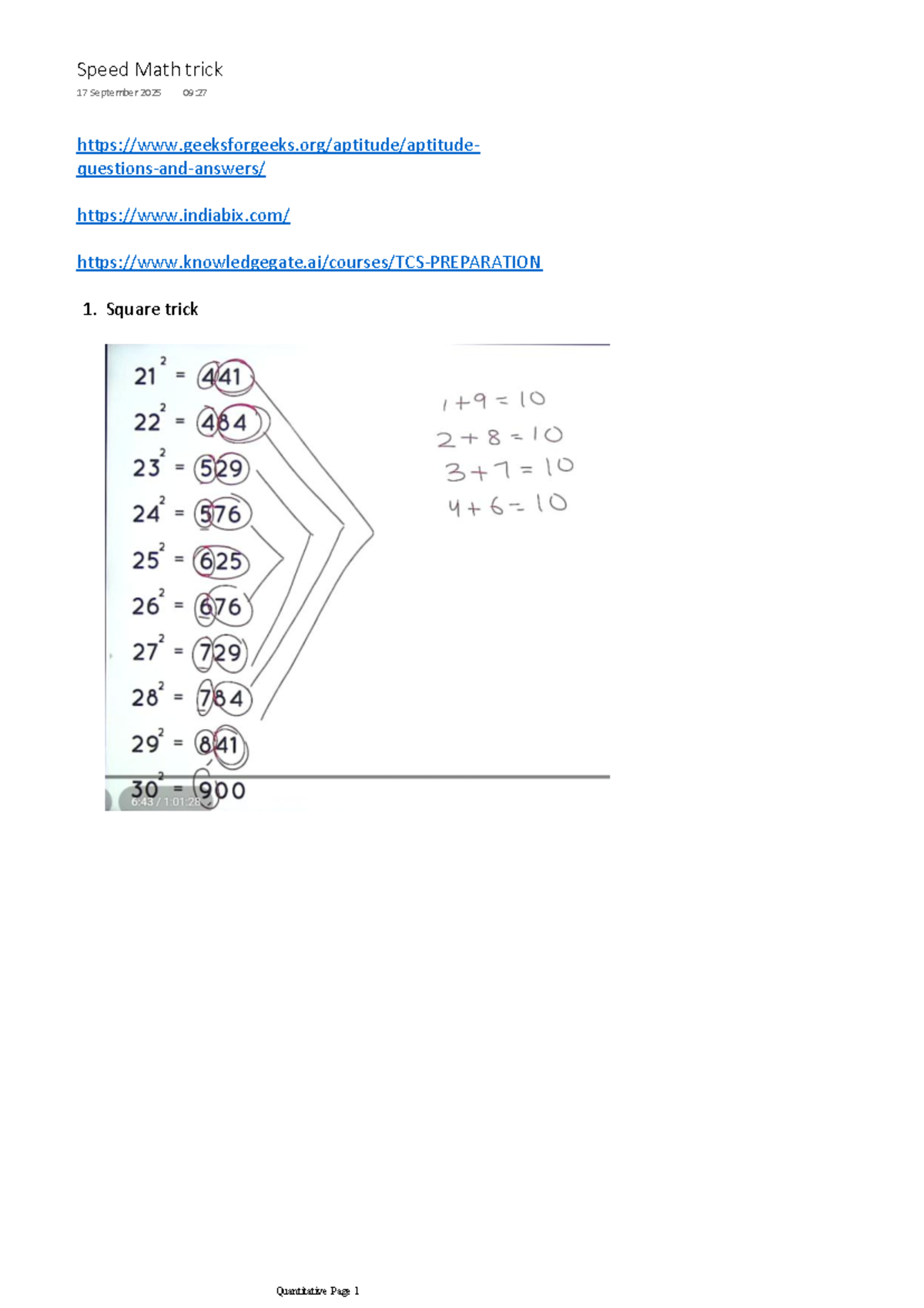 Quantitative Aptitude Tricks and Tips for Practice Set - Studocu