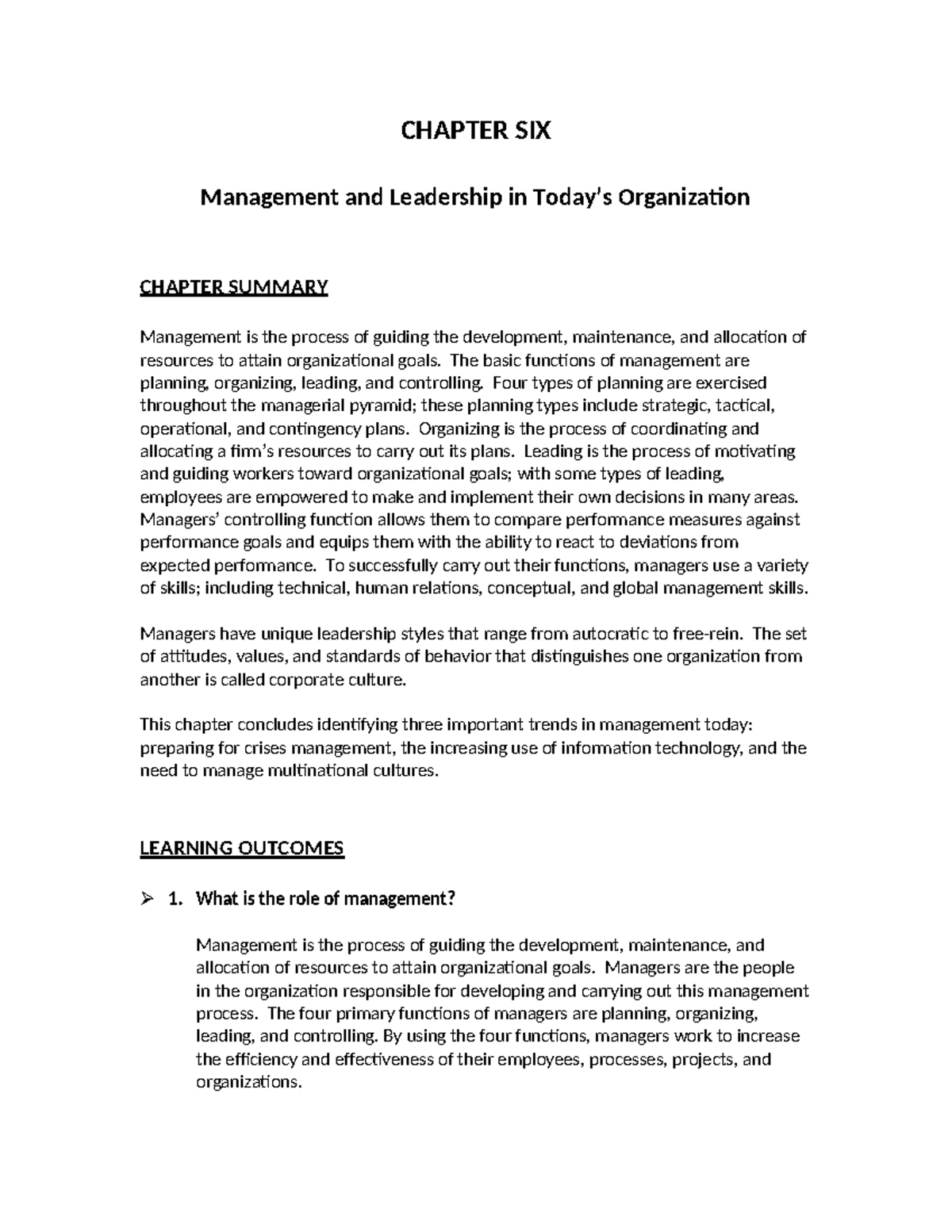 Introduction to Business - IM - Chapter 06: Management & Leadership ...