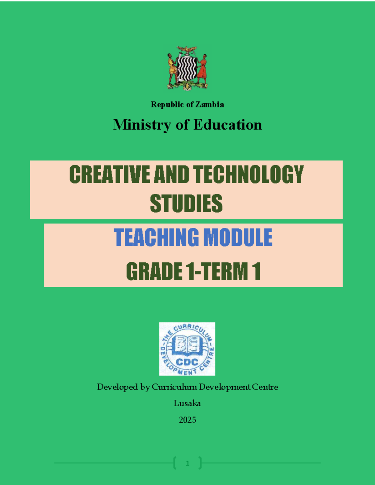 Creative & Technology Studies Teaching Module GRADE 1 - Term 1 - Studocu