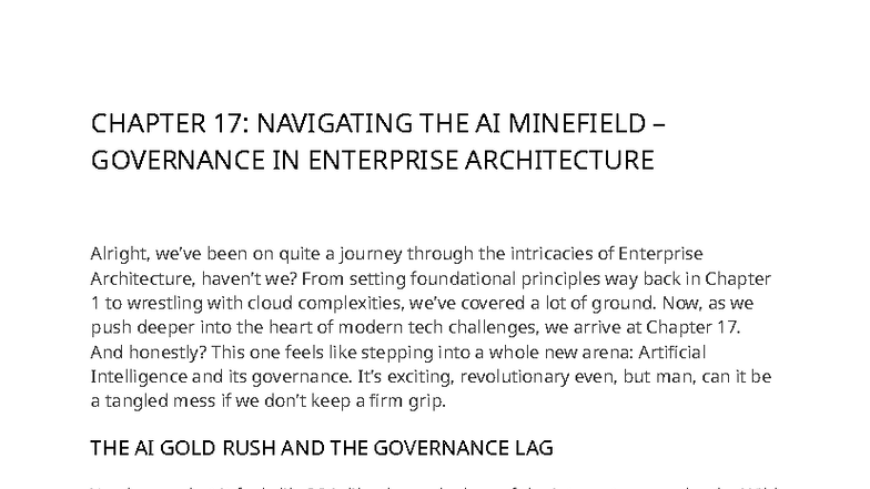 Enterprise Architecture in the Digital Age - CHAPTER 17: NAVIGATING THE ...
