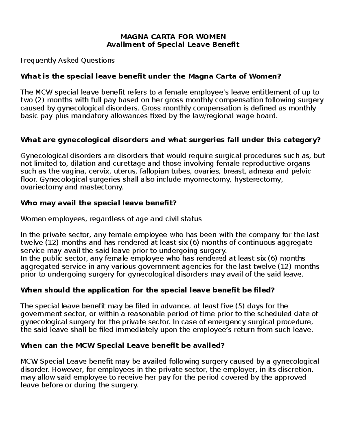 Magna Carta Leave