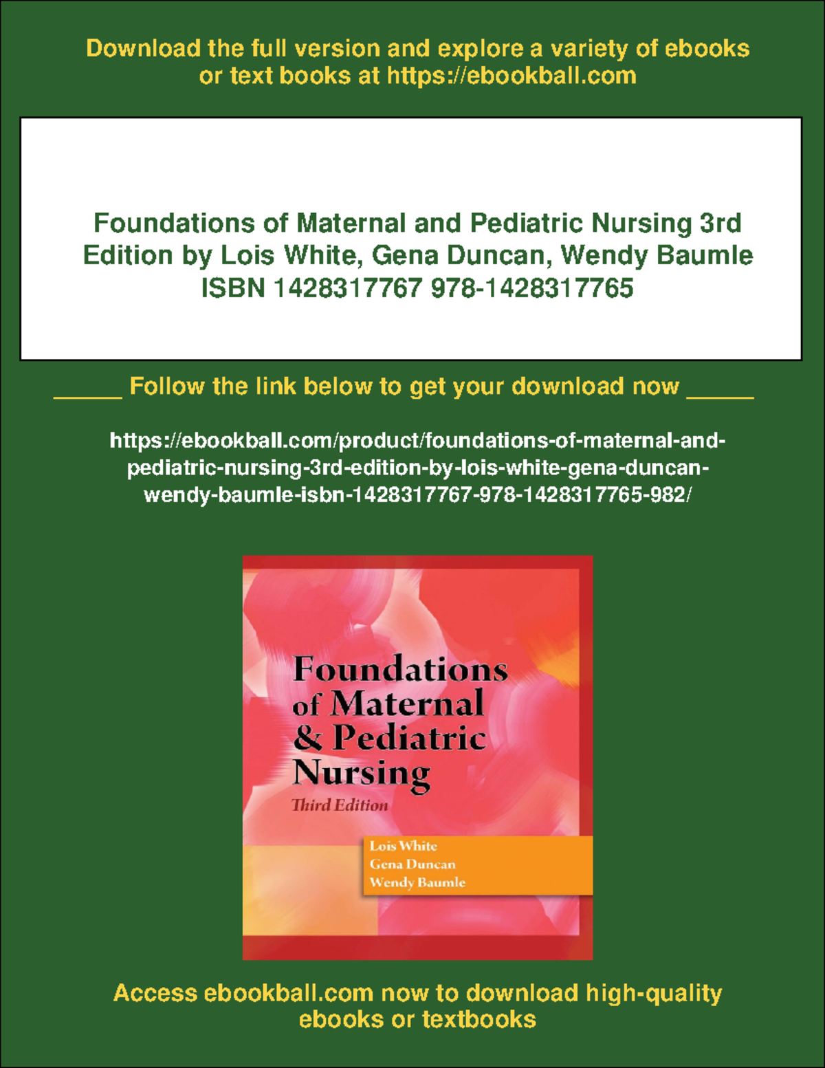 Foundations of Maternal and Pediatric Nursing 3rd Ed. Study Guide - Studocu
