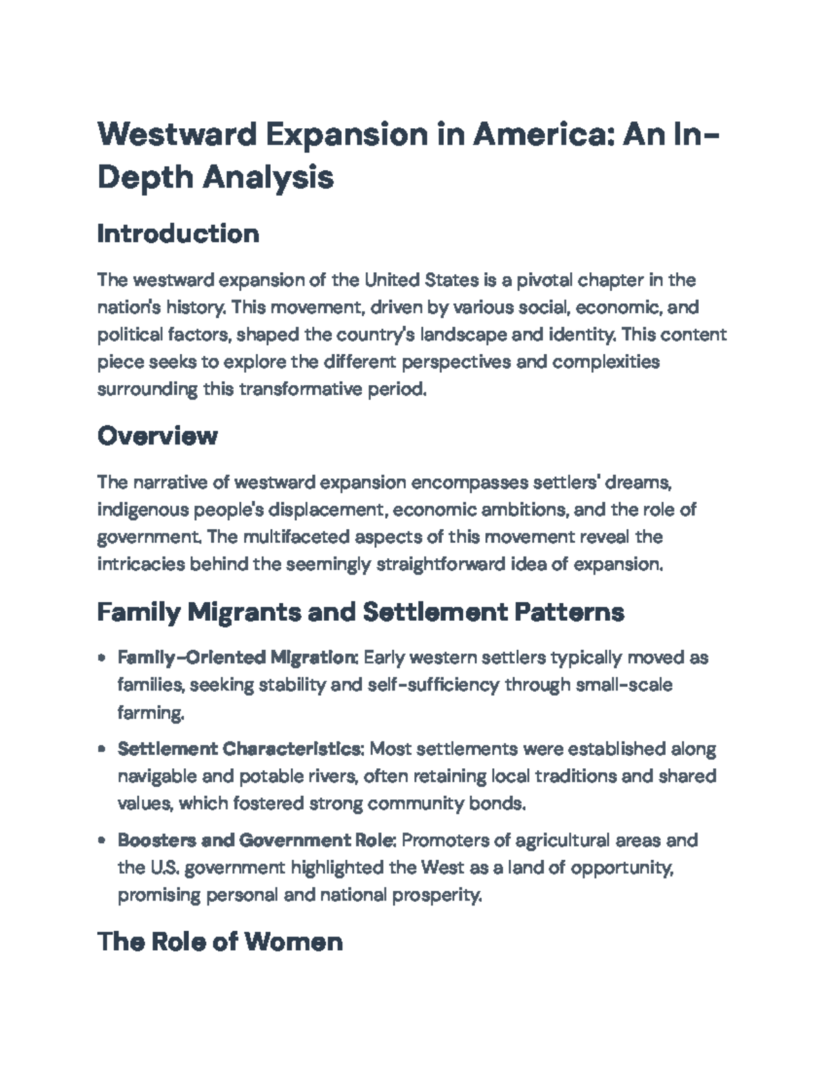 Westward Expansion in America: An In-Depth Analysis (HIST 101 ...