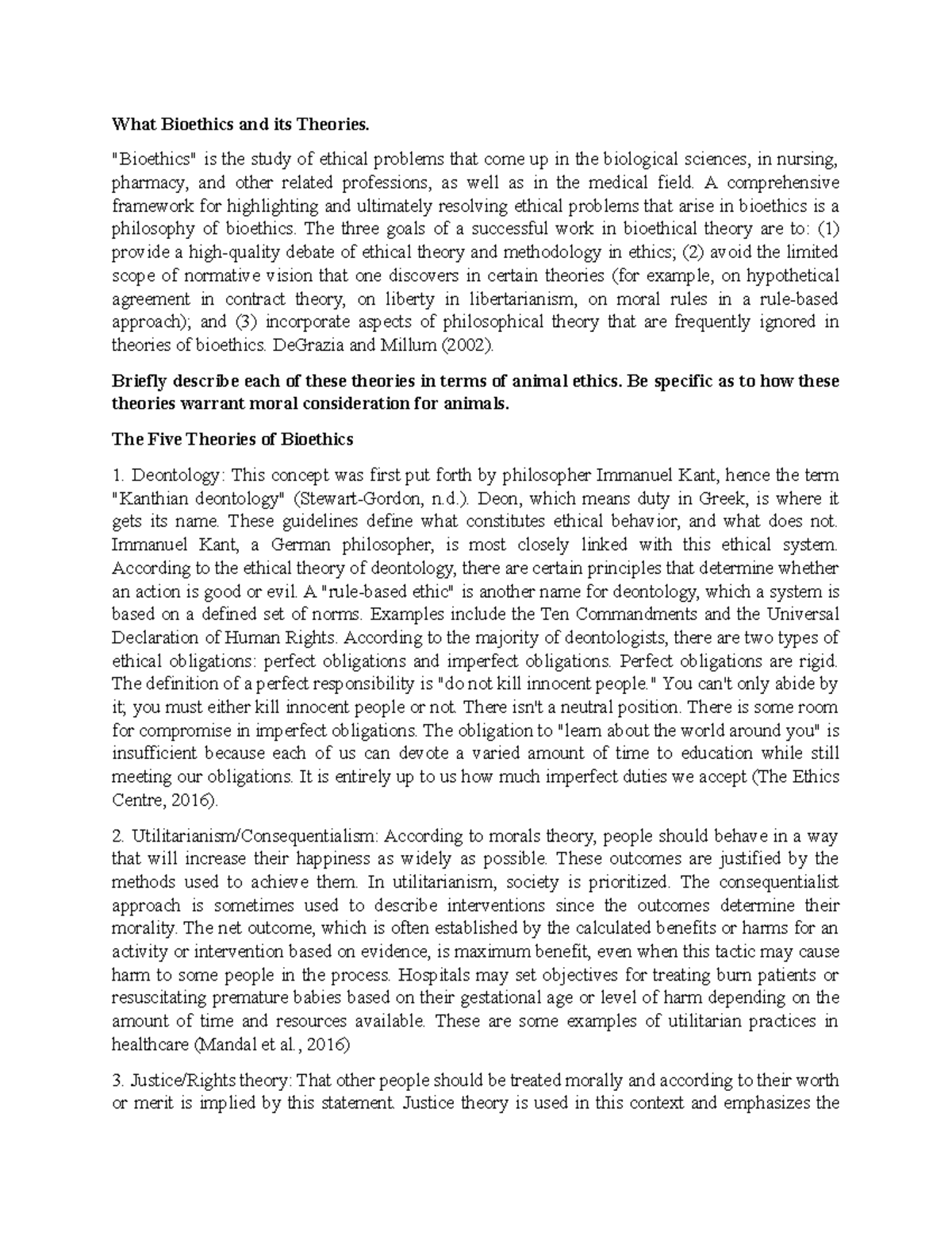 HS 4812 Learning Journal UNIT 2 - What Bioethics and its Theories ...