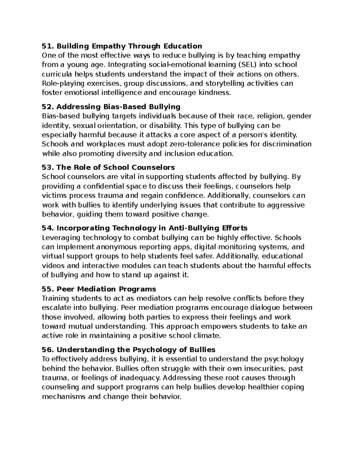 EDU 51 - Building Empathy & Addressing Bullying in Schools - Studocu