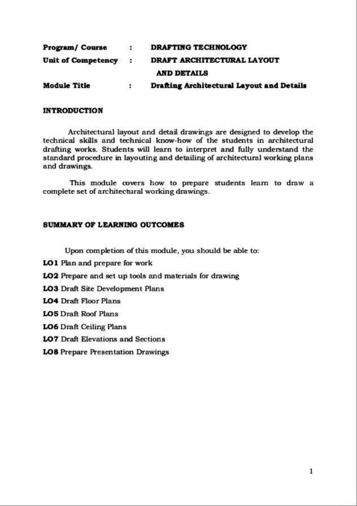 Drafting Technology: Architectural Layout & Details (DRAFT 101) - Studocu