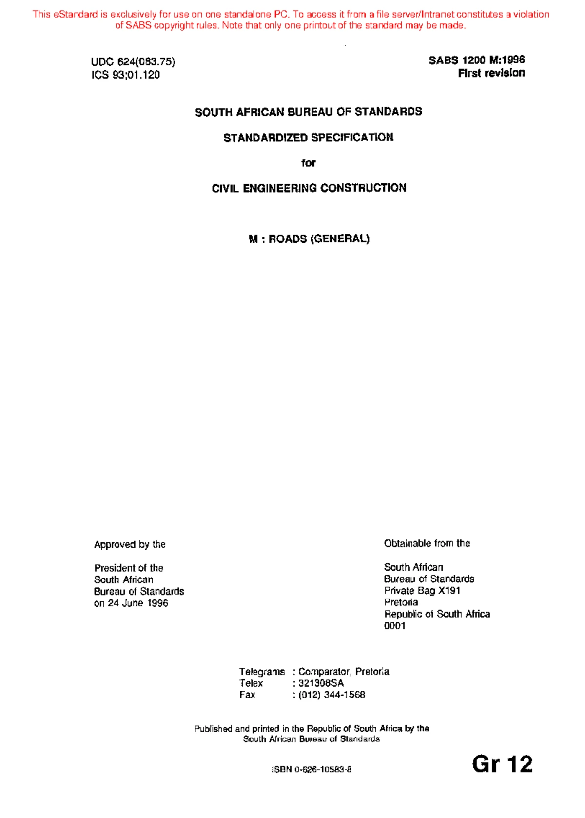 SANS1200M - Sans codes - UDC 624(083) ICS 93;01. Approved by the ...