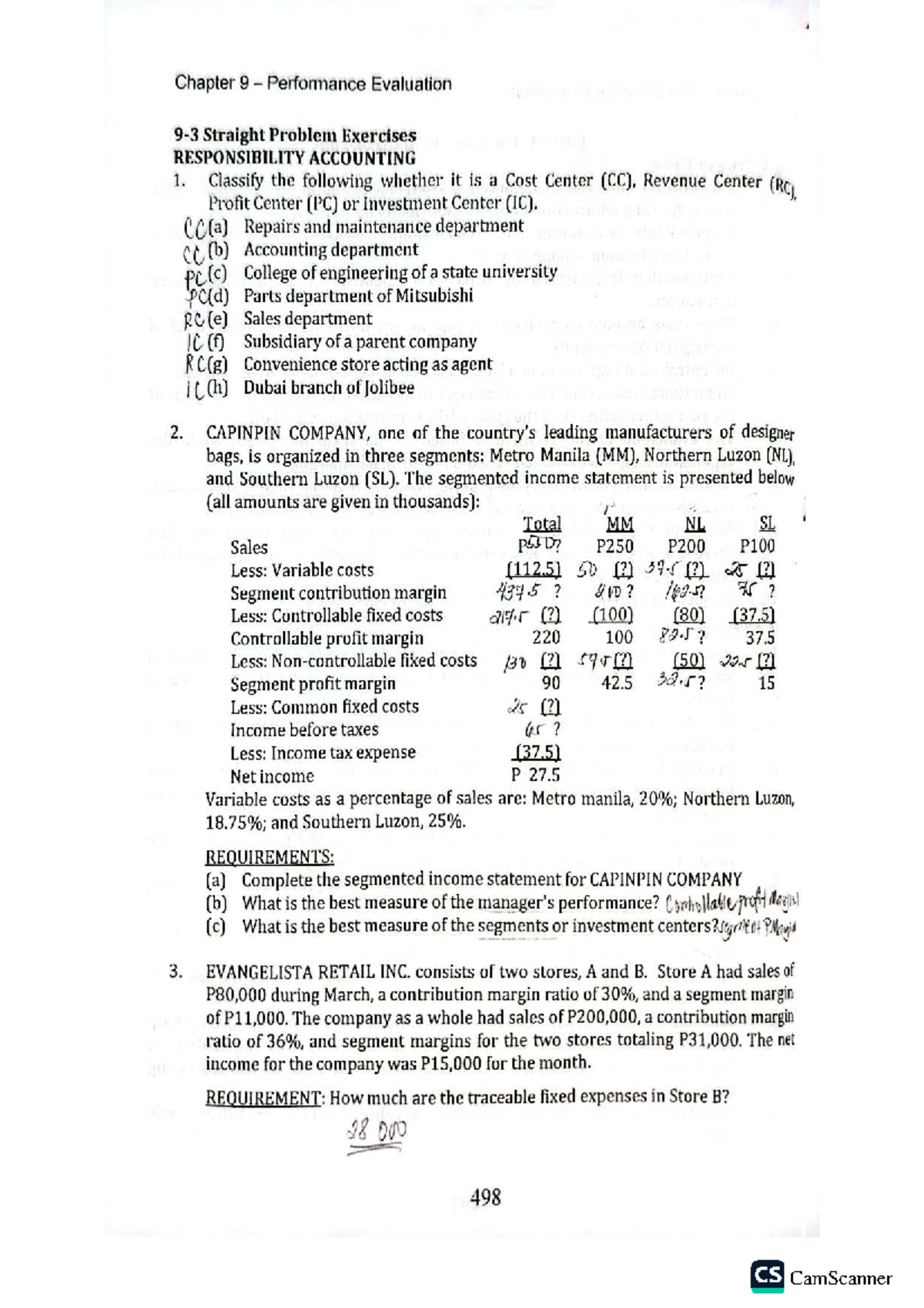 Chapter 9 Performance Evaluation: Straight Problem Exercises (ACC 101 ...