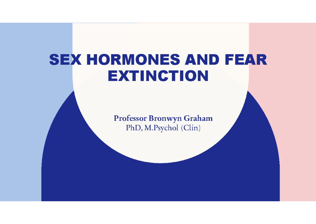 7.2 Sex Hormones & Fear Extinction: Insights from Rats & Humans - Studocu
