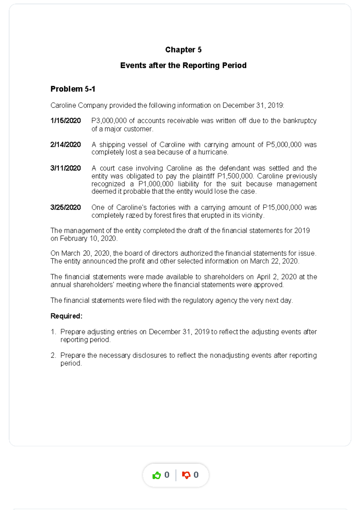 Events After the Reporting Period: Adjustments & Disclosures (Fin Acct ...