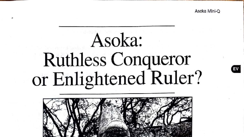 Asoka DBQ: Ruthless Conqueror or Enlightened Ruler? Analysis and ...