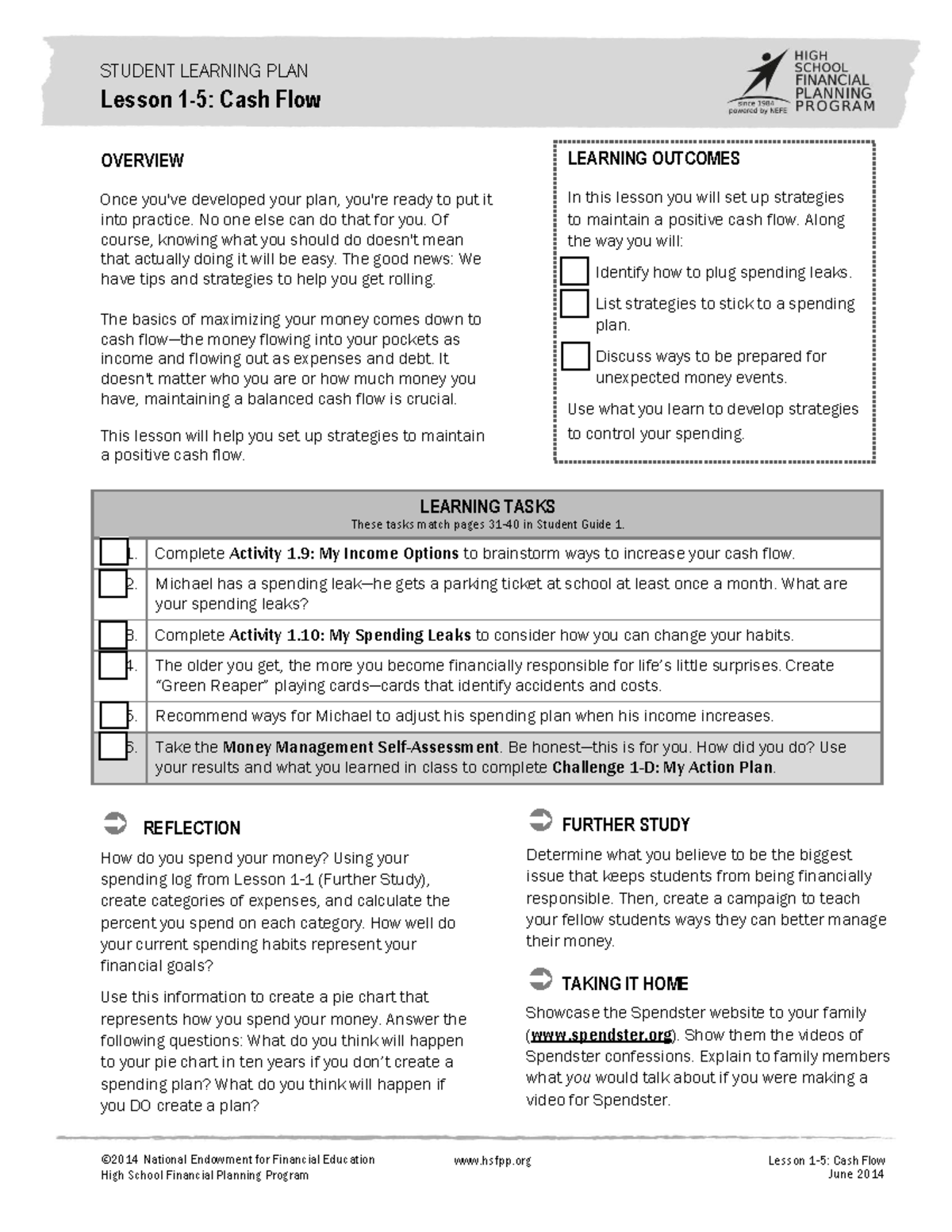 1.5 Lesson Pack personal finance - ©2014 National Endowment for ...
