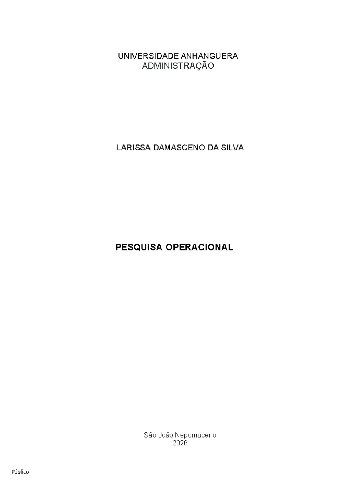 Relatório Prático de Pesquisa Operacional - ADM 2026 - Studocu