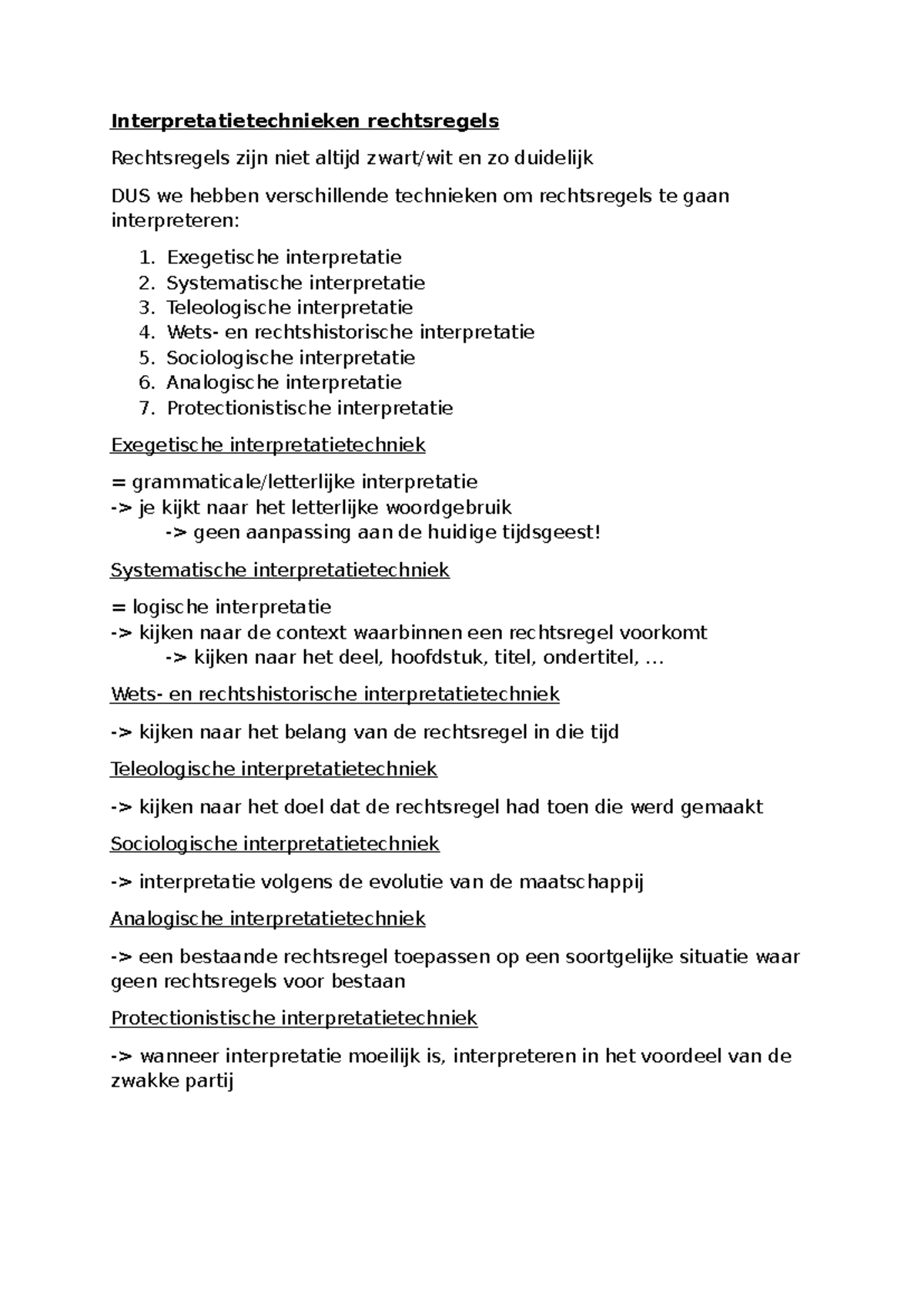 Juridische Bronnen: Technieken voor Interpretatie van Rechtsregels ...