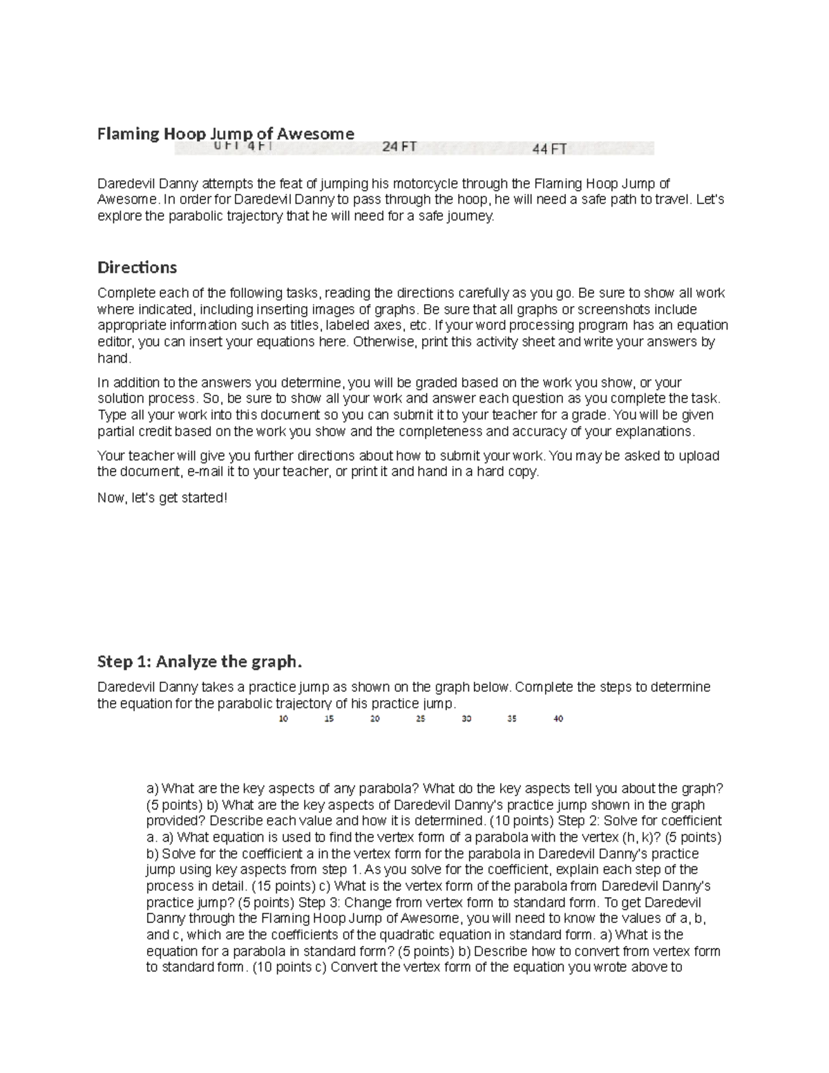 Daredevil Danny: Flaming Hoop Jump Analysis & Trajectory Study - Studocu