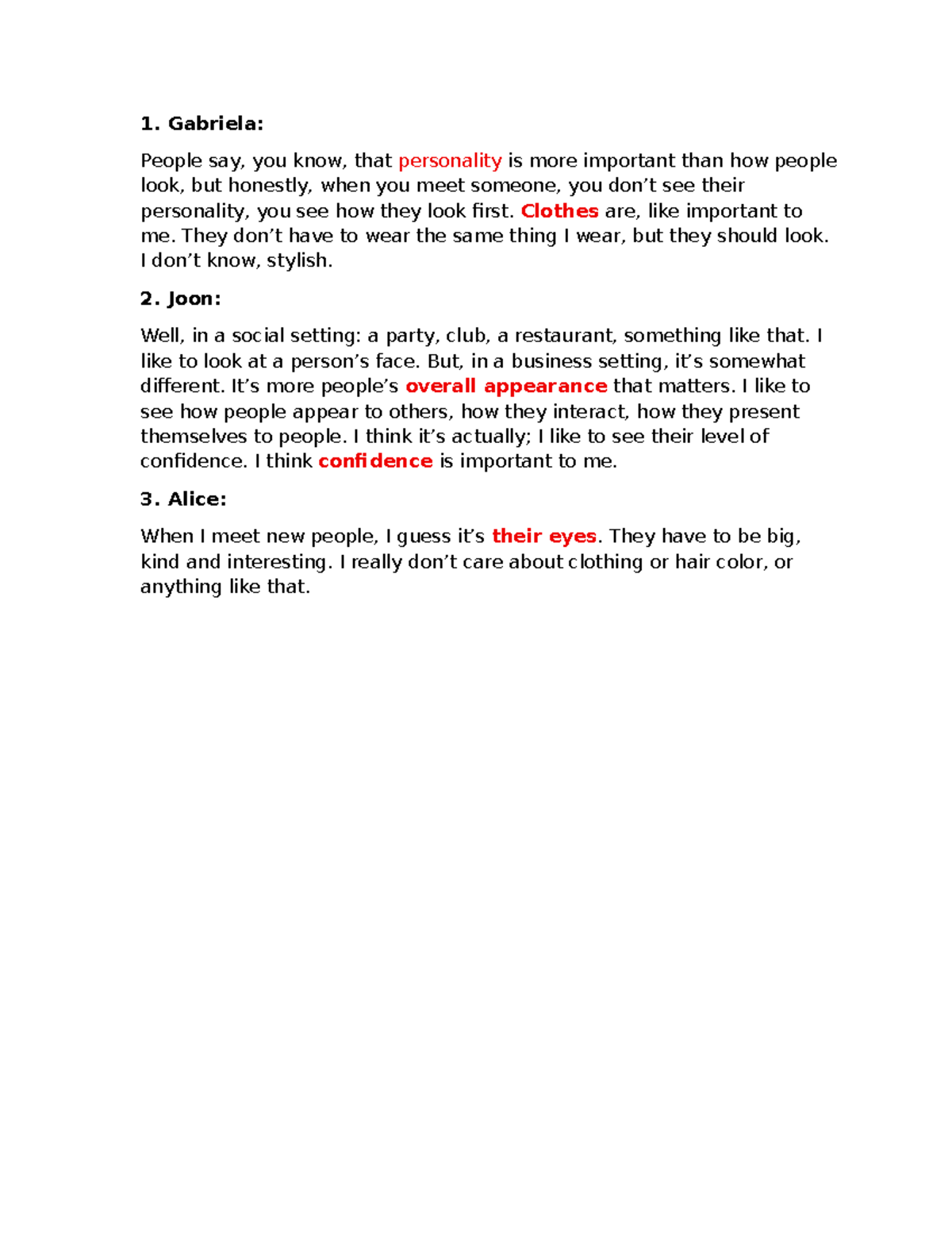 Unit 2 Lesson 2 - The Importance of Appearance and Confidence - Studocu