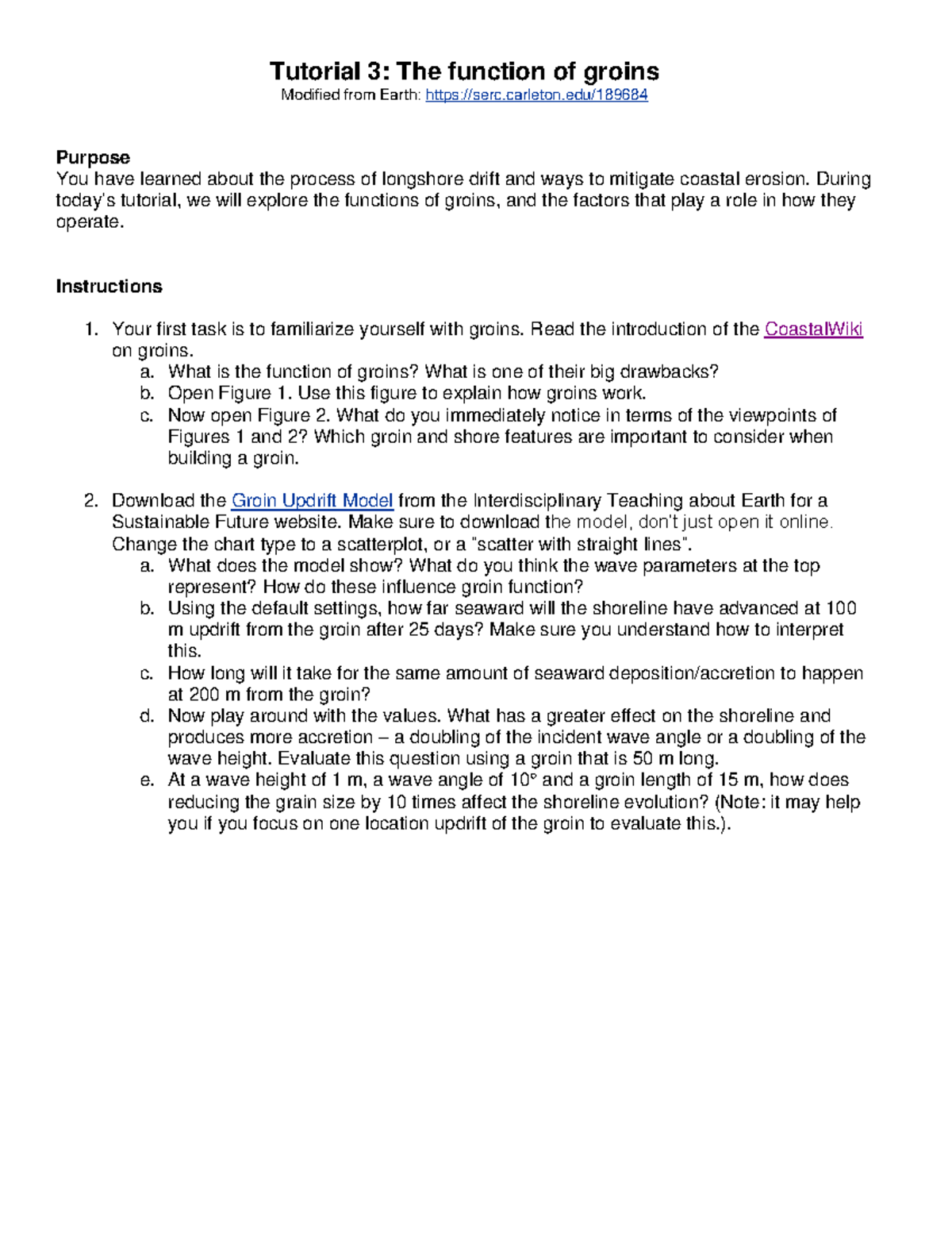 Tutorial 3: Functions of Groins and Coastal Erosion Mitigation - Studocu