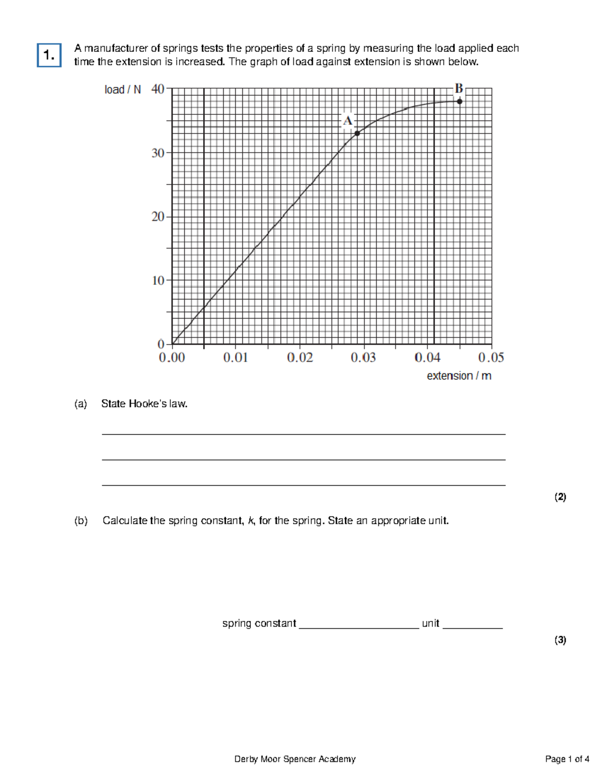 Young's Modulus HW - Spring Properties and Calculations - Studocu