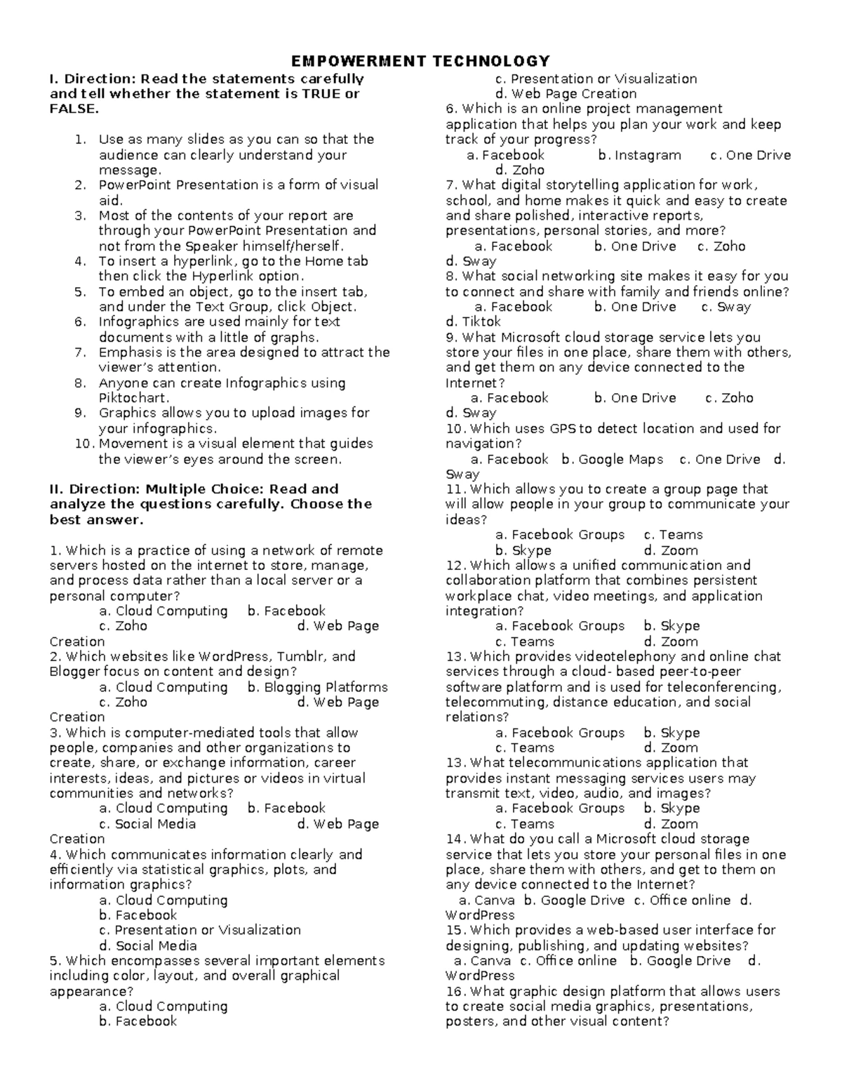 Empowerment Technologies Module 1 - Empowerment Technologies QUARTER 2 ...