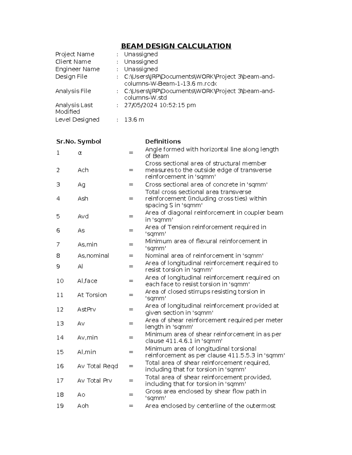 BEAM DESIGN CALCULATION (Course Code: BEAM-2m) - Studocu