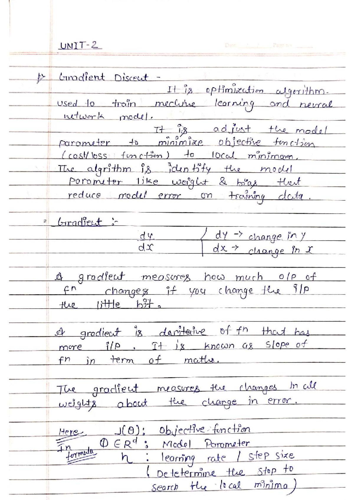 DL UNIT 2 - Gradient Descent Optimization Techniques Overview - Studocu