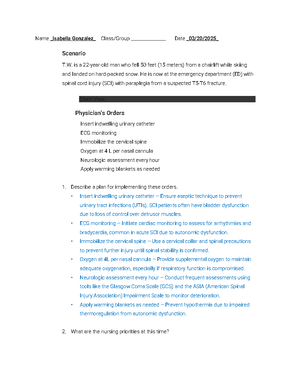 Active learning template: Autonomic dysreflexia in spinal cord injury ...