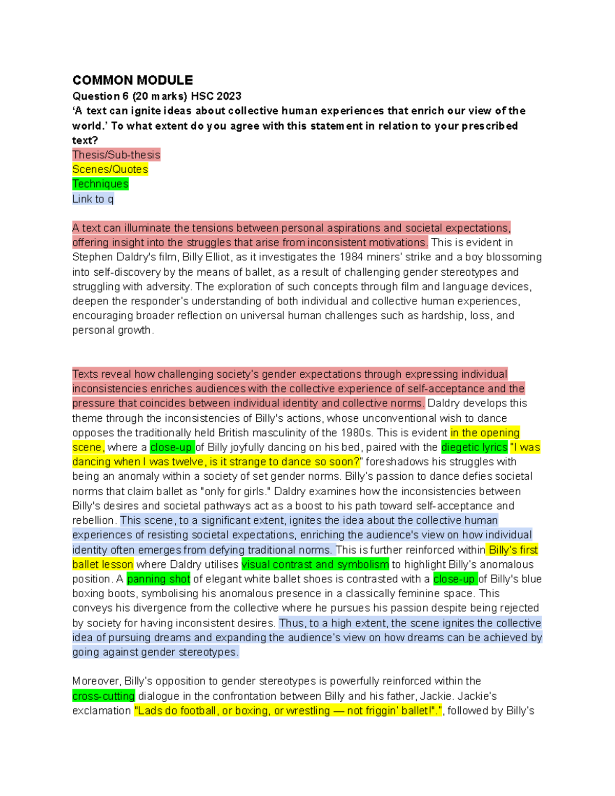 HSC 2023 English Prep: Exploring Collective Human Experiences in Film ...