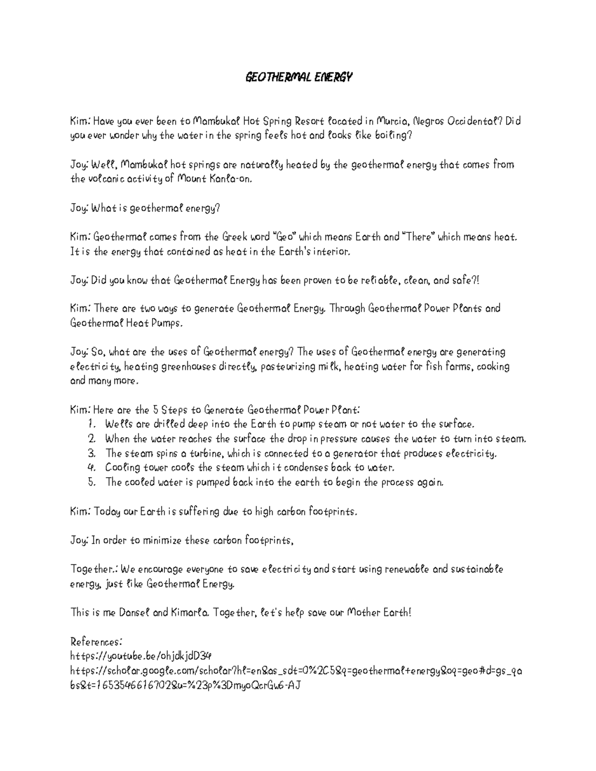 GEOS 101: Geothermal Energy Insights and Applications Script - Studocu