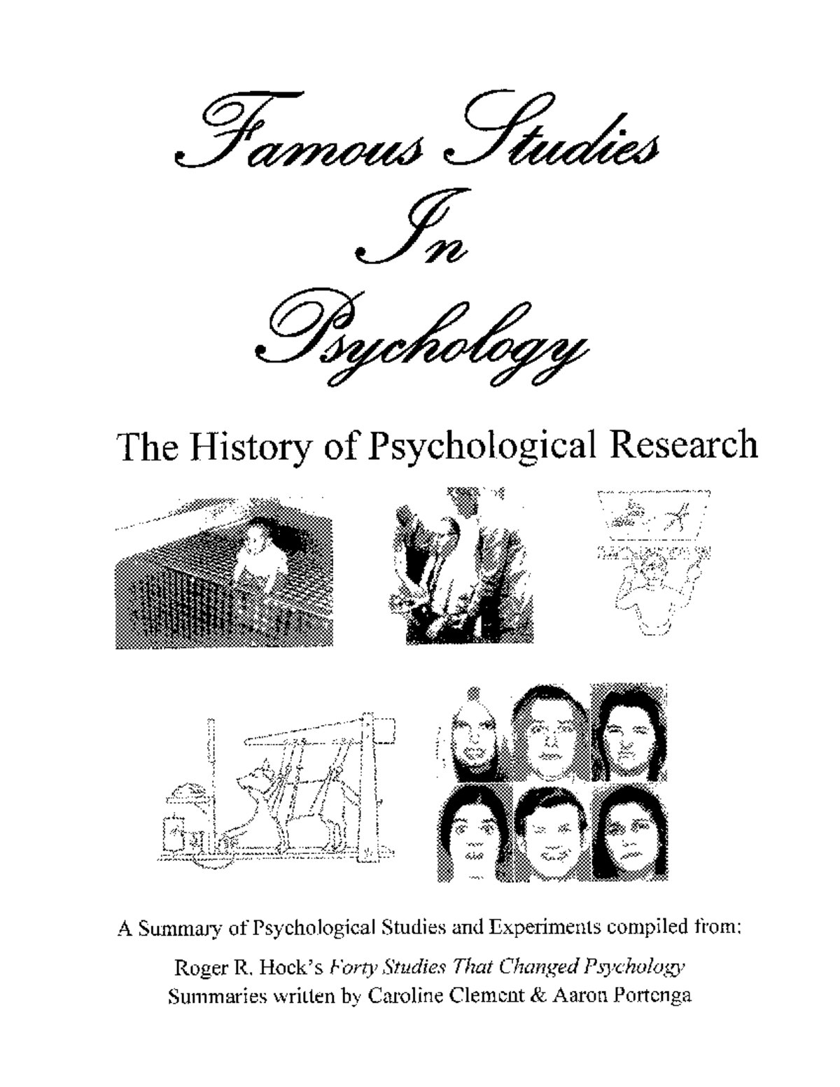 Famous Studies in Psychology: Key Experiments & Findings Summary - Studocu