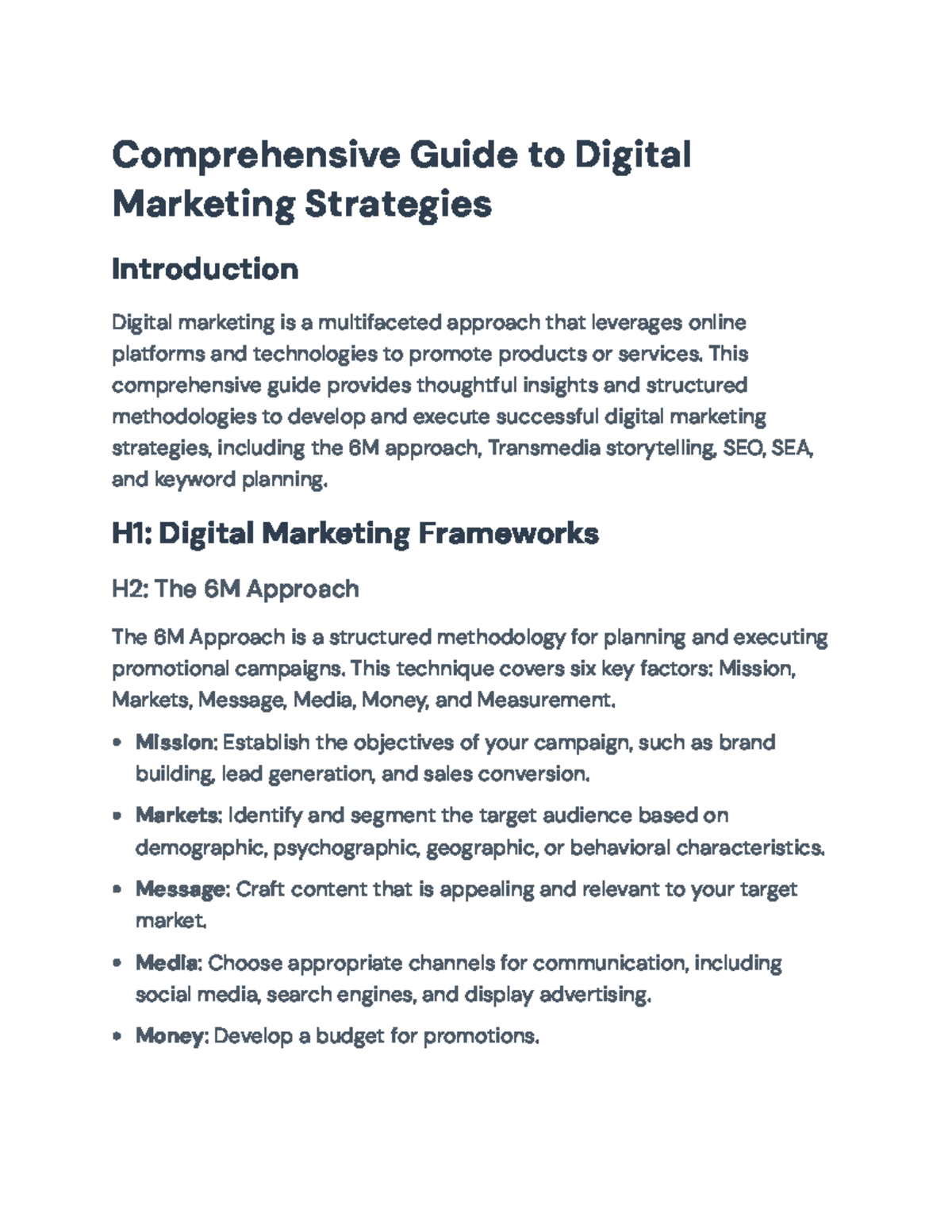 Comprehensive Guide to Digital Marketing Strategies (Course Code: DM101 ...