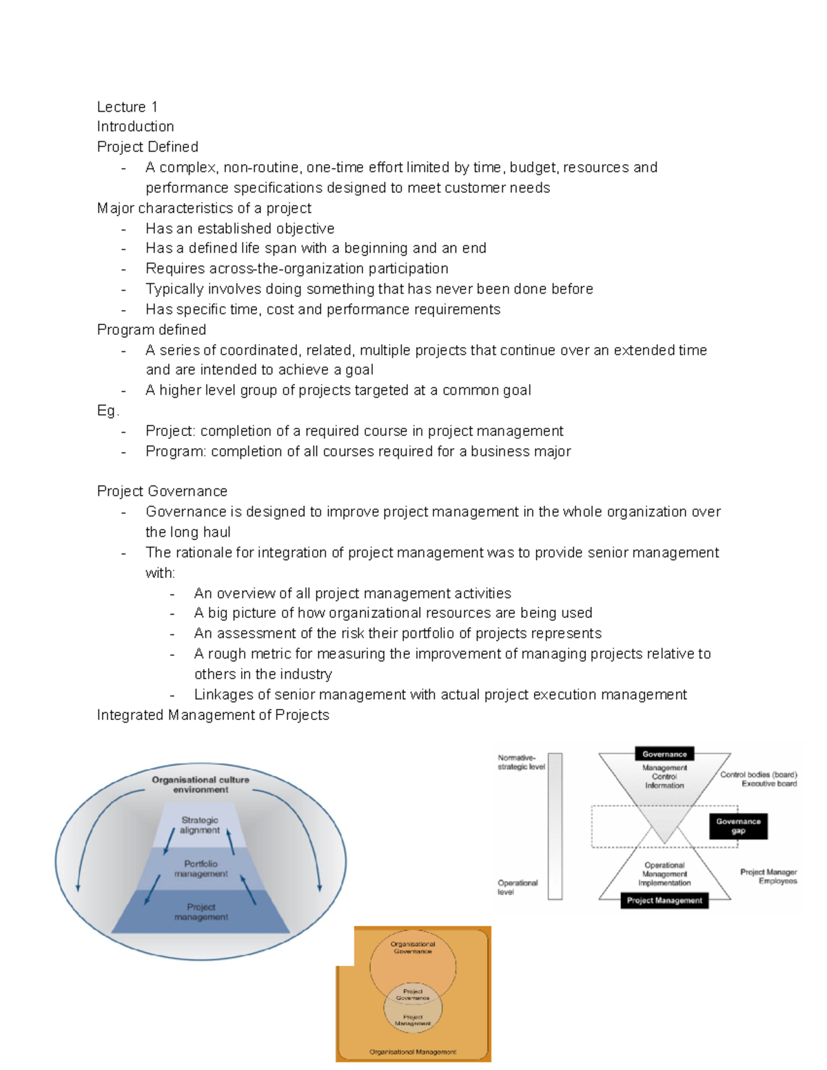 PM Lecture Notes: Week 1 - Introduction to Project Management Concepts ...