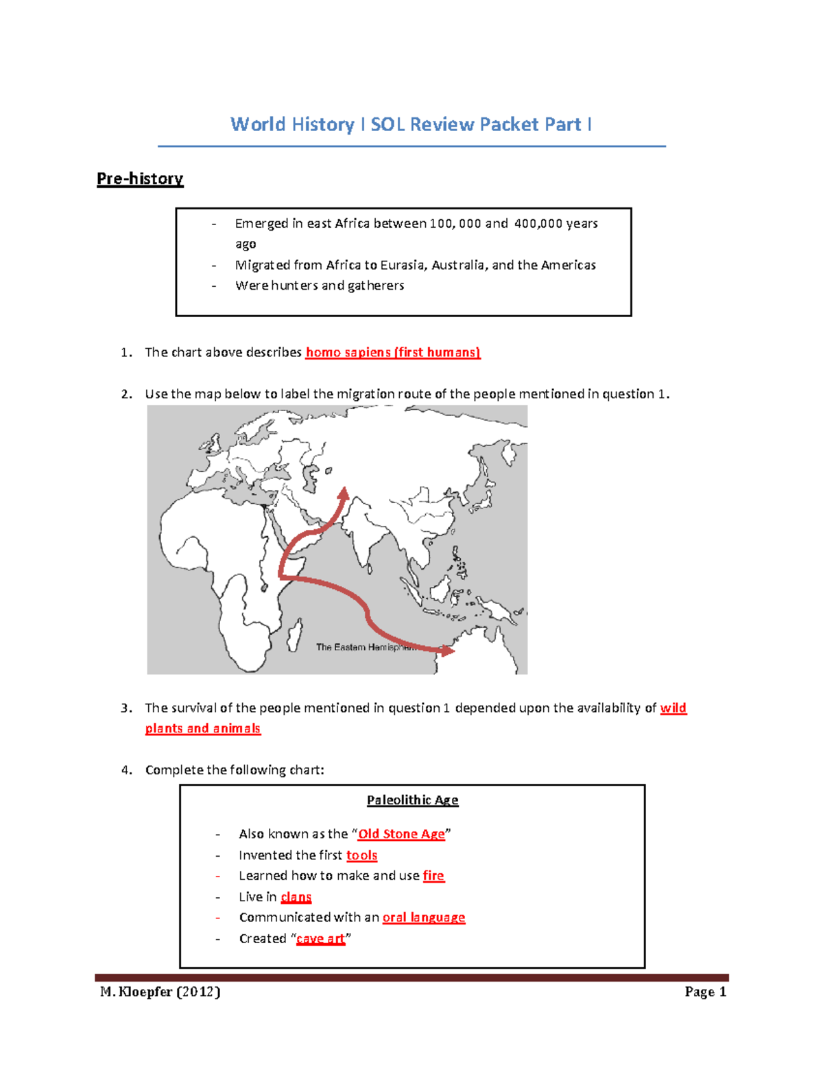 World History I - SOL Review Packet Study Guide - Studocu
