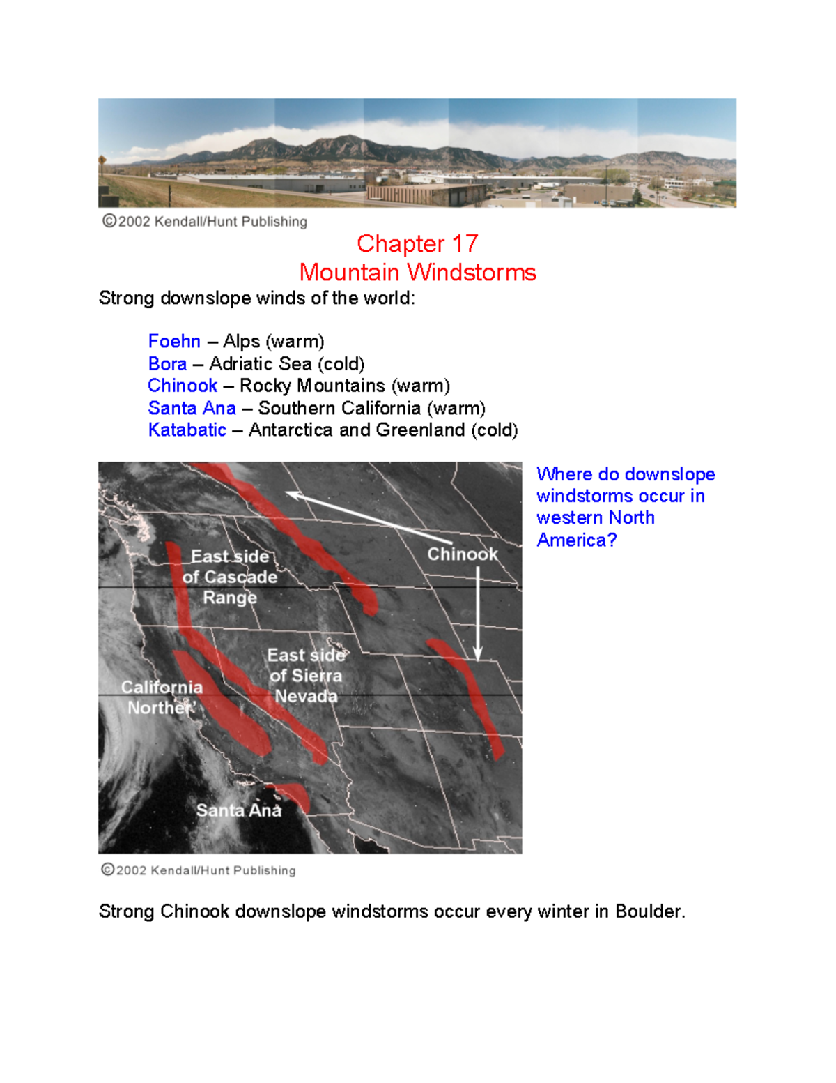 Chapter 17 Lecture Notes: Dynamics of Mountain Windstorms - Studocu