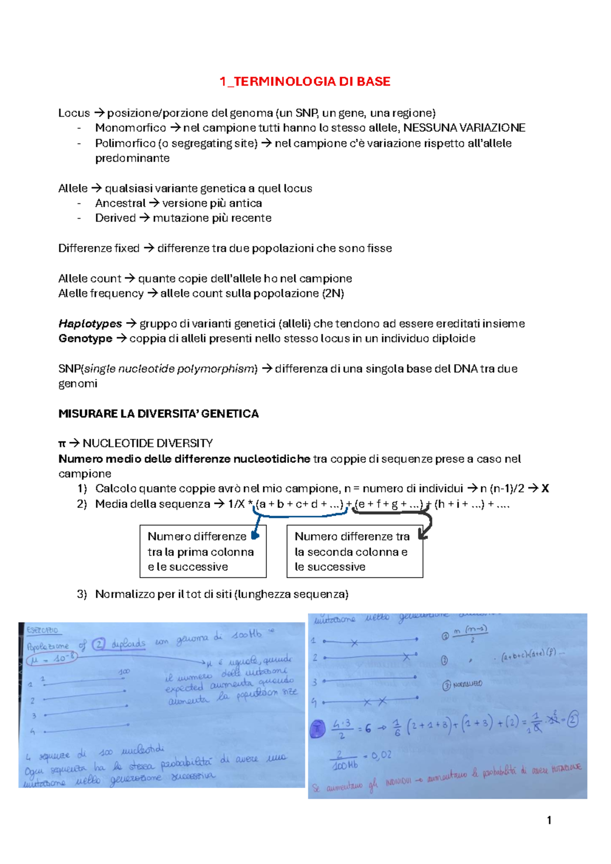 1_TERMINOLOGIA DI BASE IN GENOMICA MARINA - Studocu