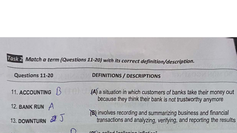 Task 2: Matching Economic Terms and Definitions (Course Code: ECON101 ...
