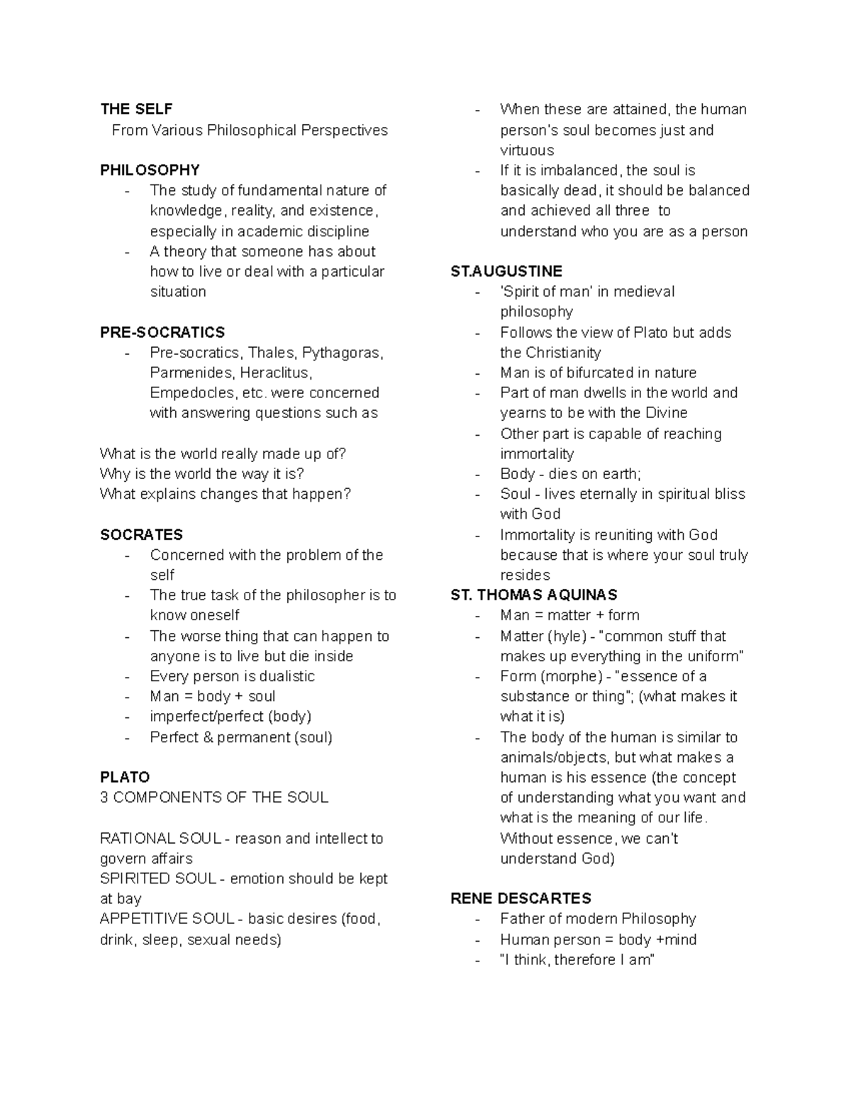 Gen Psych 101 - The Self: Philosophical Perspectives and Cultural ...