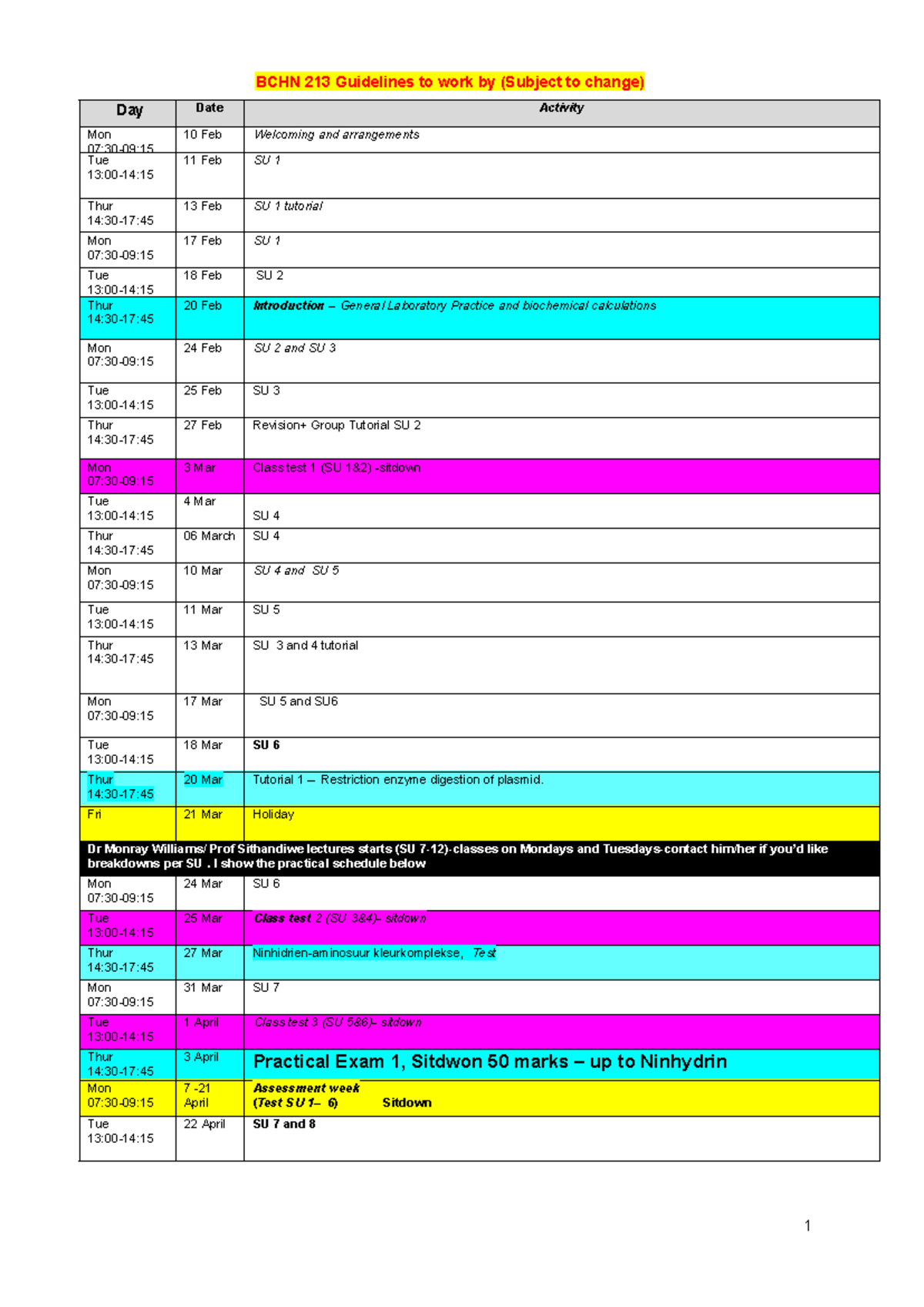 BCHN 213 schedule 2025 final 060225 - BCHN 213 Guidelines to work by ...