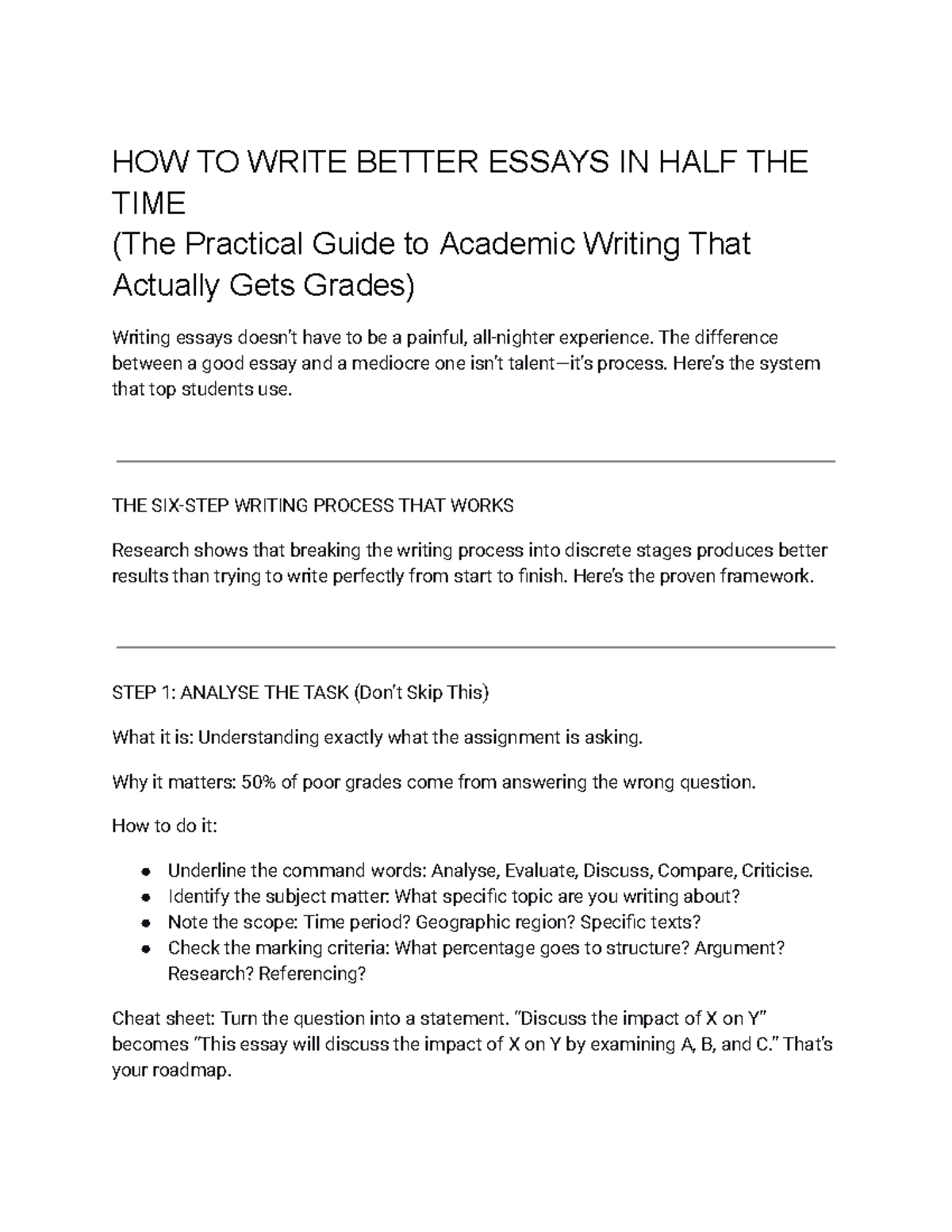 Improving Essay Writing Skills: A Practical Guide (ENG101) - Studocu