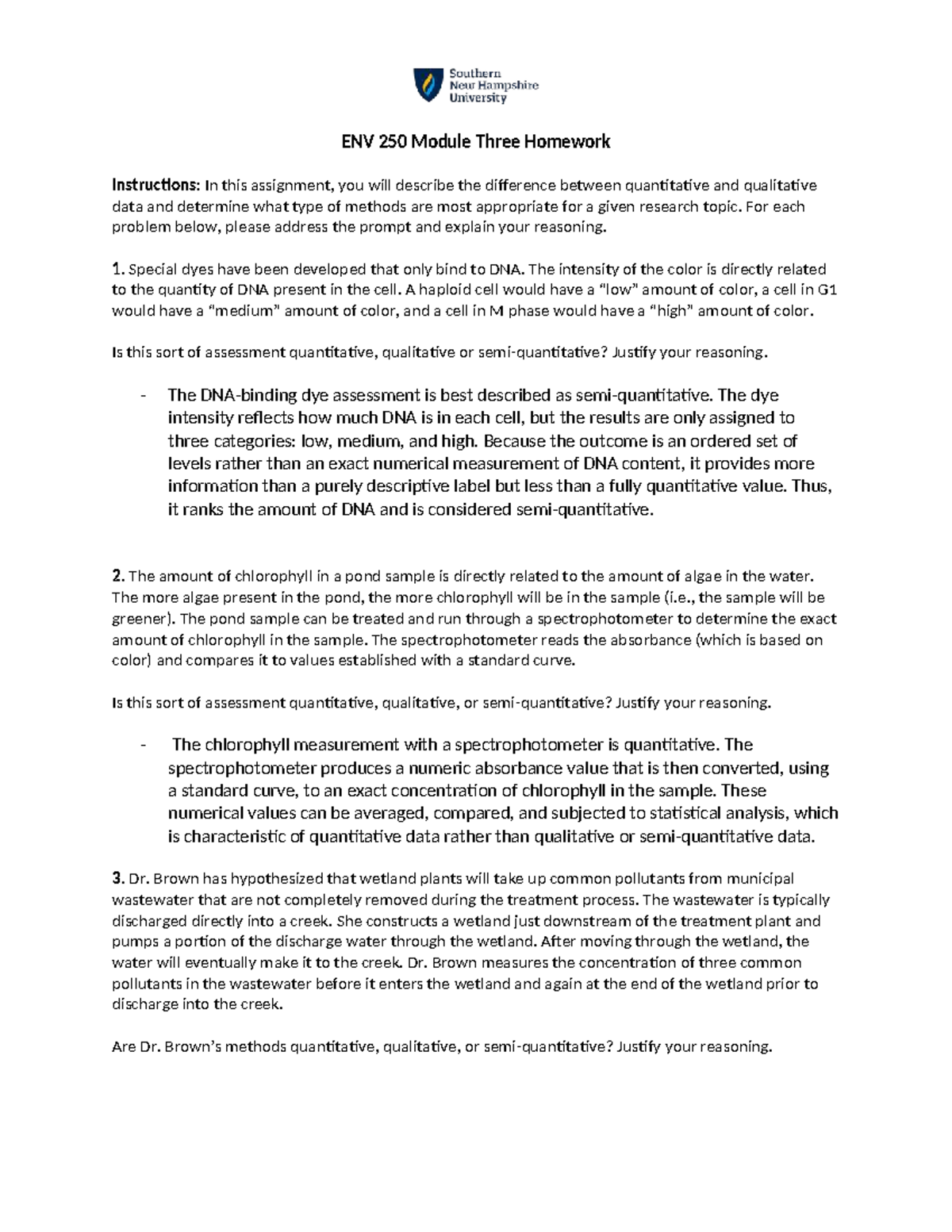 ENV 250 Module Three Homework: Quantitative vs. Qualitative Data ...