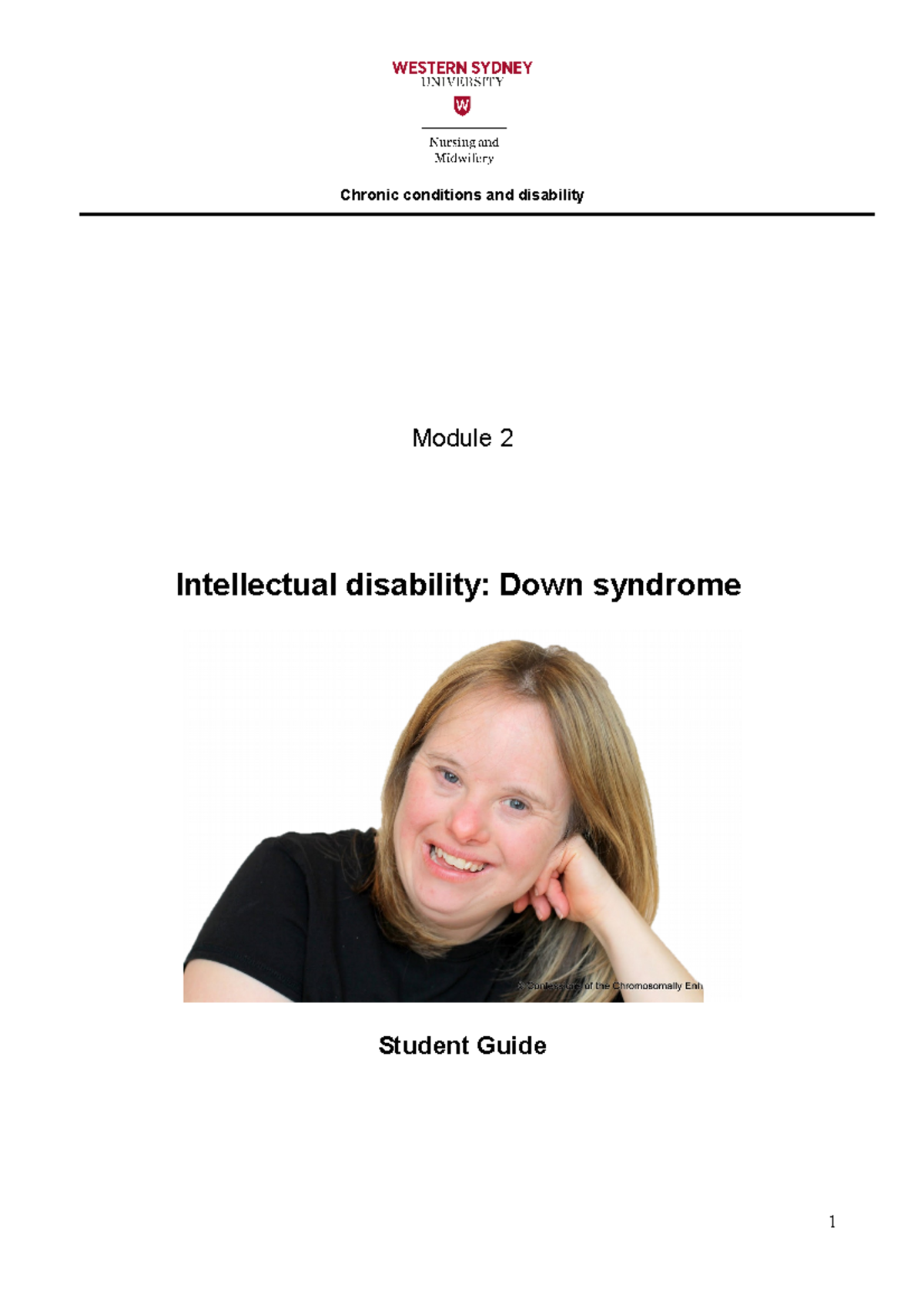 Module 2: Down Syndrome & Intellectual Disability 2023 Student Guide ...