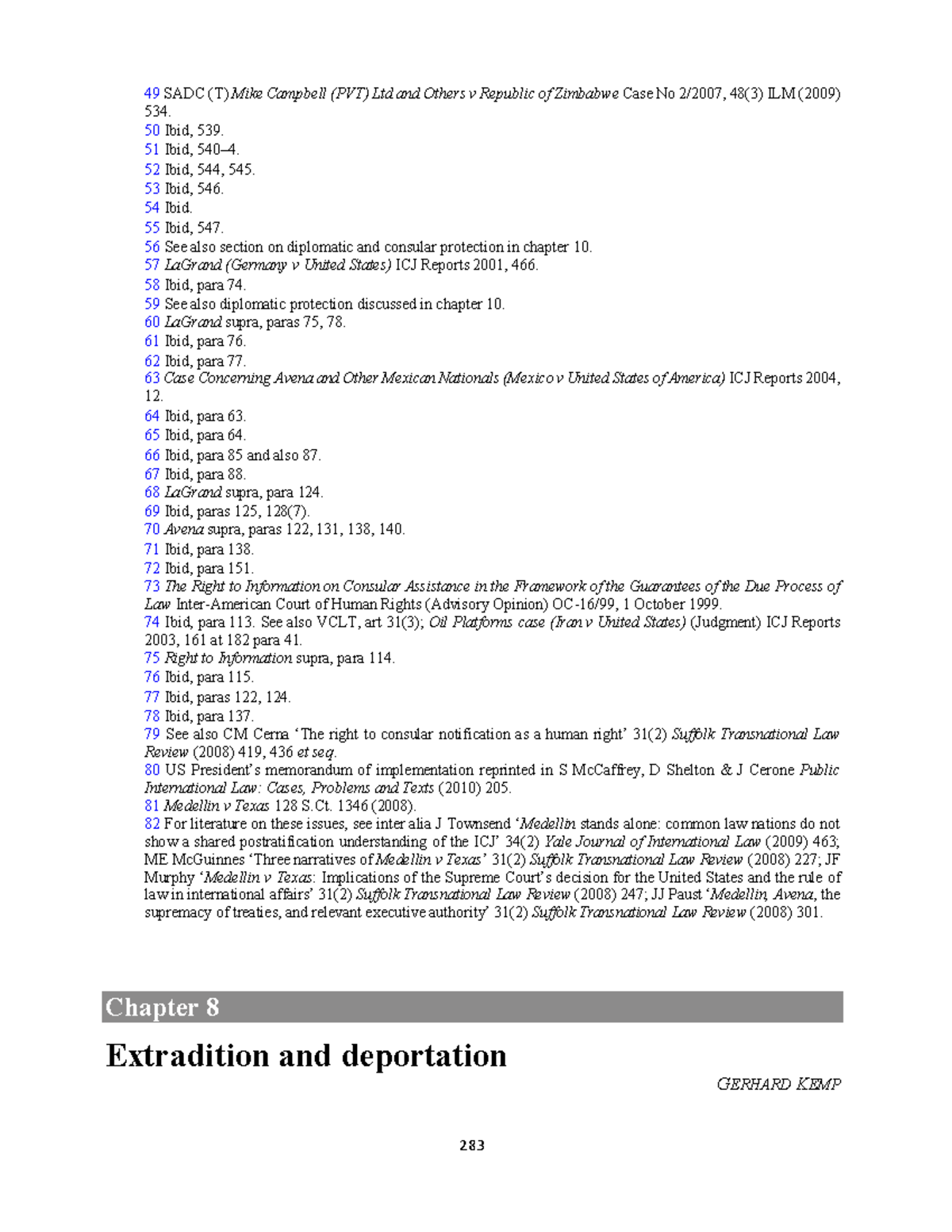 Extradition and Deportation in International Law: Chapter 8 Analysis ...