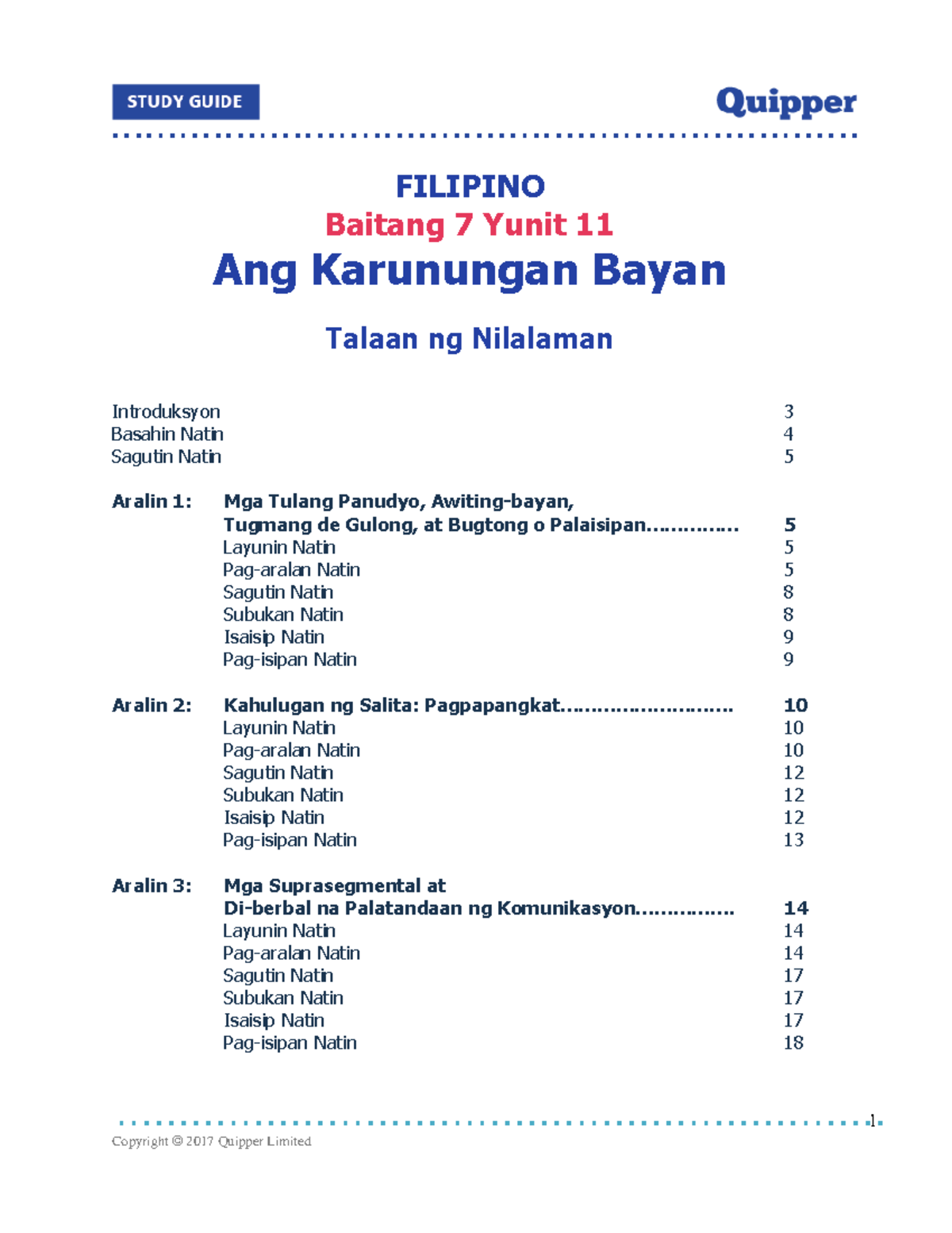 QS FIL7 U11 Study Guide - sssssssssssssssssssssss dddff ffff - FILIPINO Ang Karunungan Bayan ...
