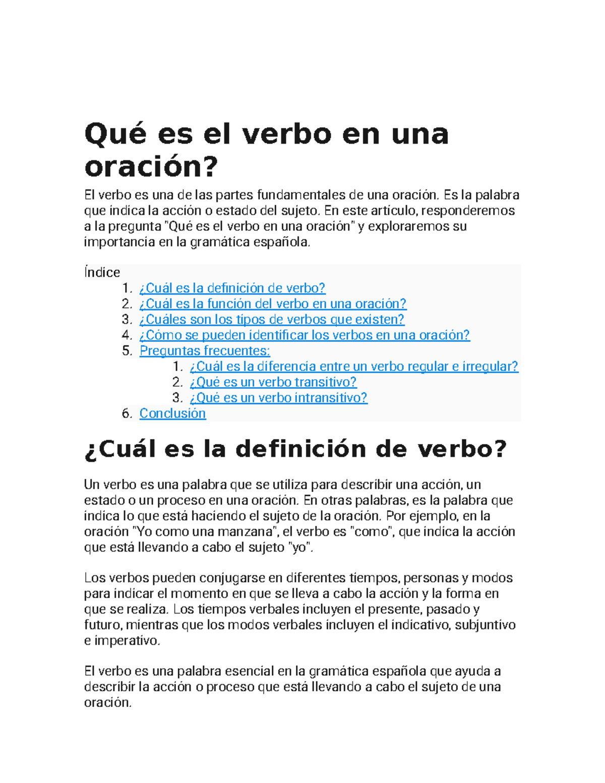 Qué es el verbo en una oración: Definición y Funciones en Gramática ...