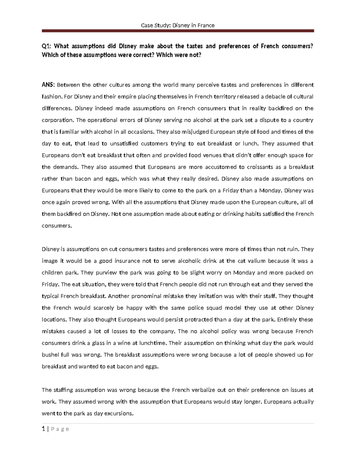 228543005 Case Study: Disney's Missteps in France and Recovery ...