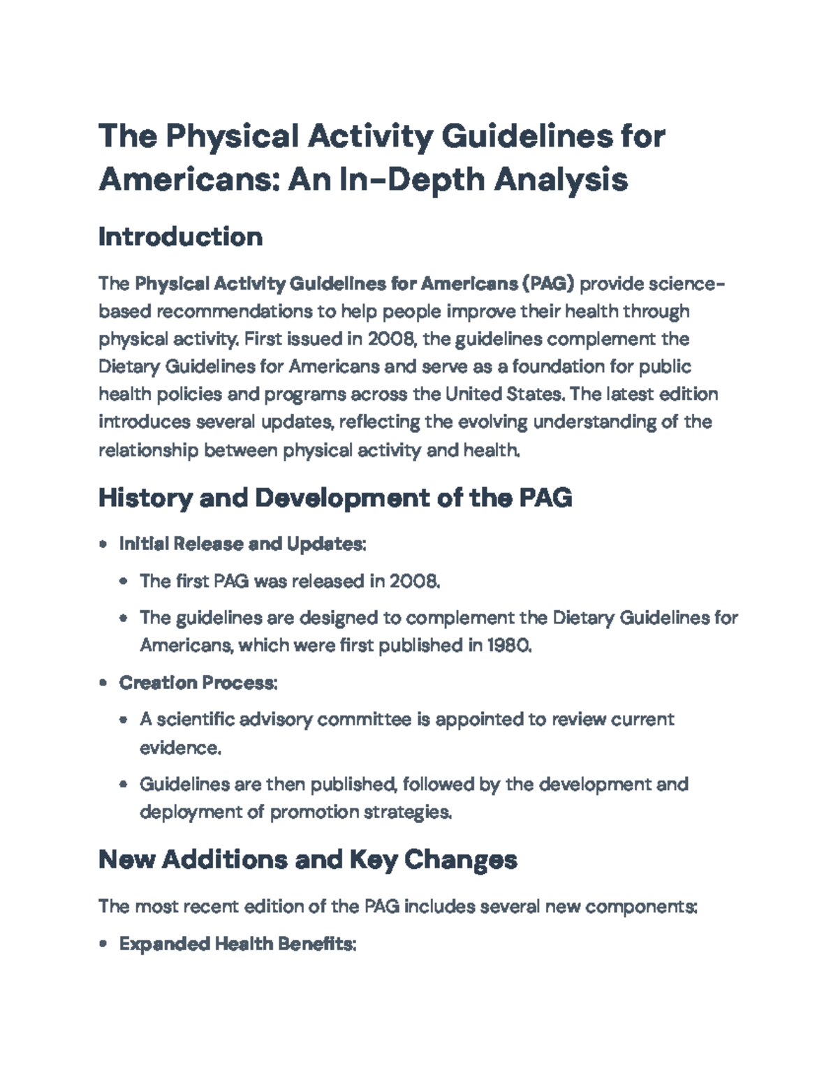 PAG Guidelines 2023: Key Updates on Physical Activity Benefits - Studocu