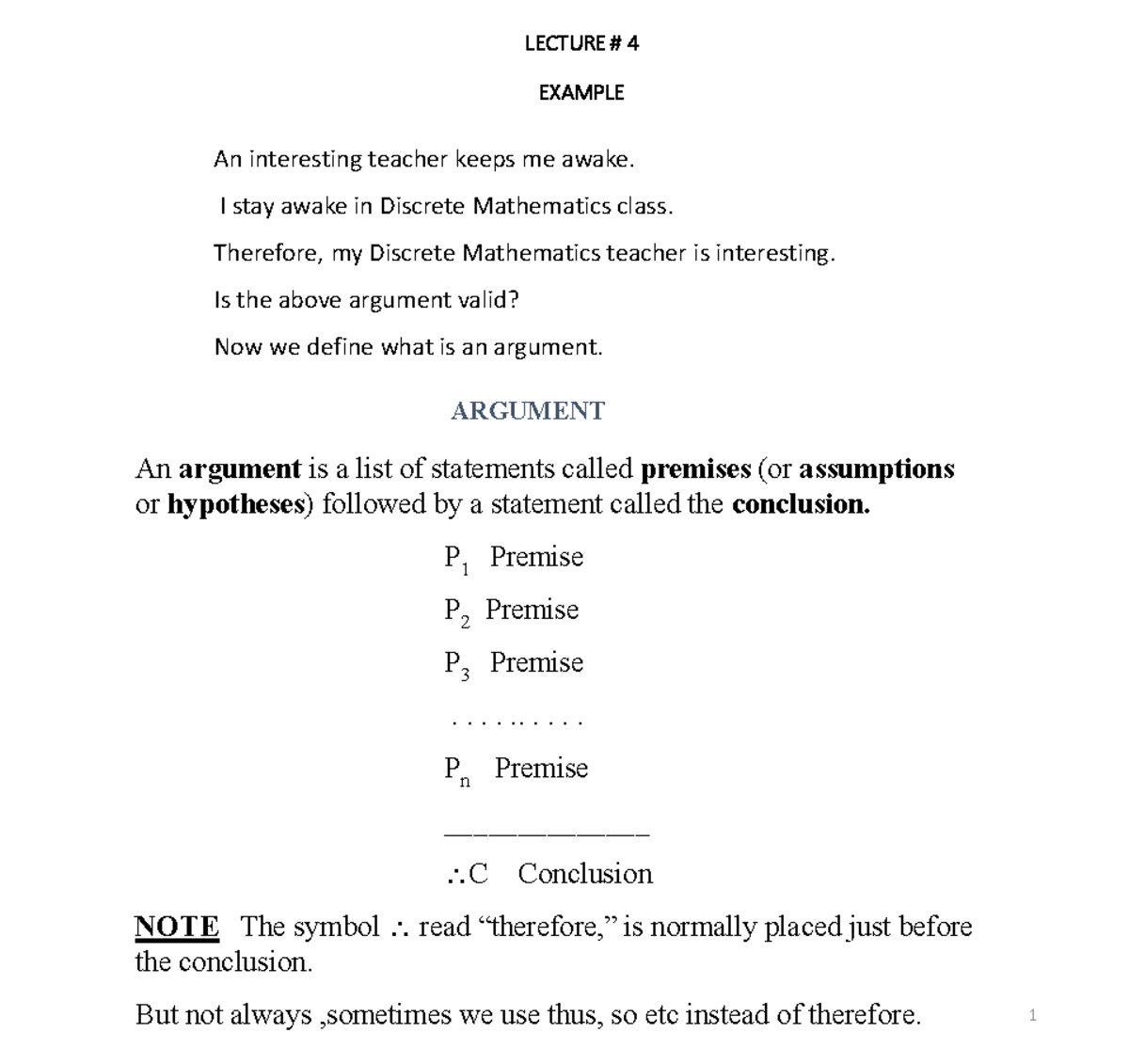 Week 4 DS - Validity of Arguments in Discrete Mathematics - Studocu