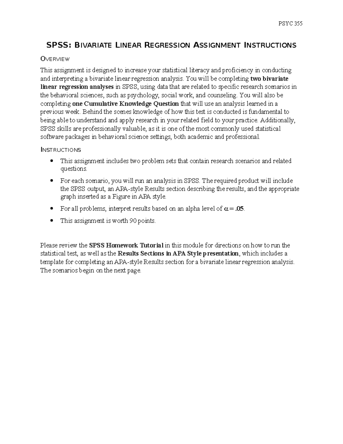 SPSS Homework: Bivariate Linear Regression Analysis Assignment - Studocu