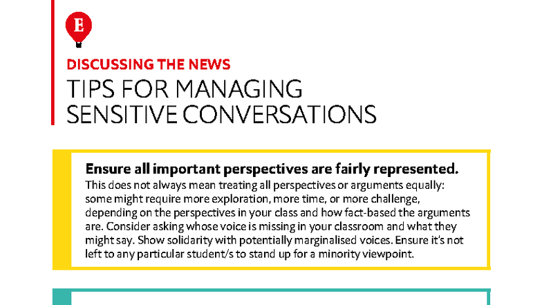 Topical Talk Toolkit: Tips for Managing Sensitive Conversations - Studocu