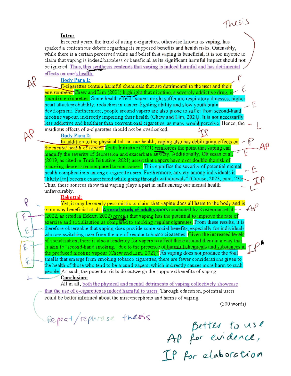 Ca1 Essay on Vaping: Assessing Health Risks vs. Benefits - Studocu